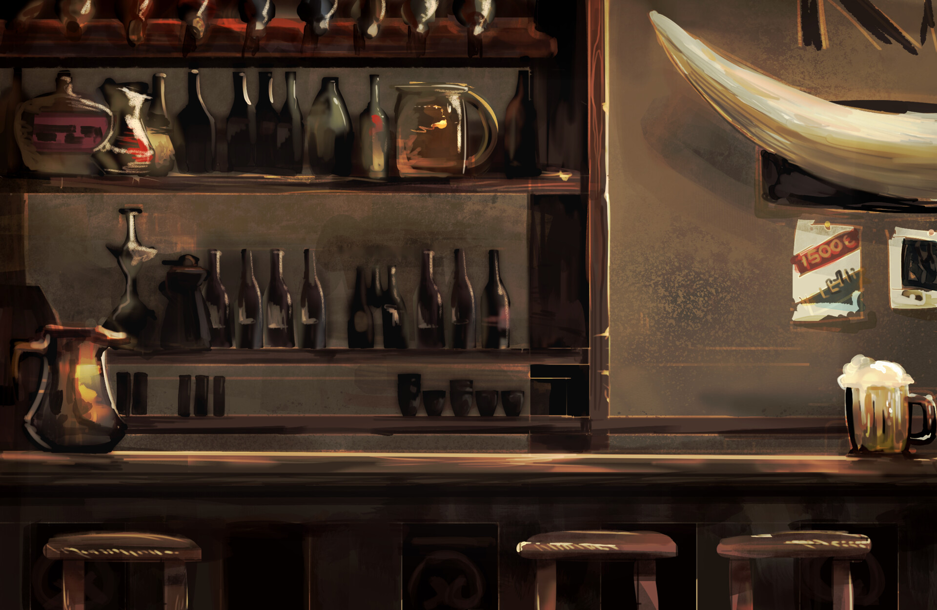ArtStation - Tavern - Visual Novel Mockup