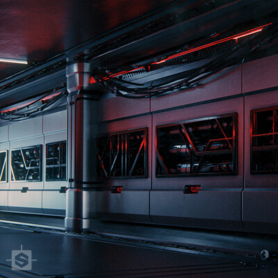 ArtStation - Sci-Fi Corridor - Metal Trimsheet Study