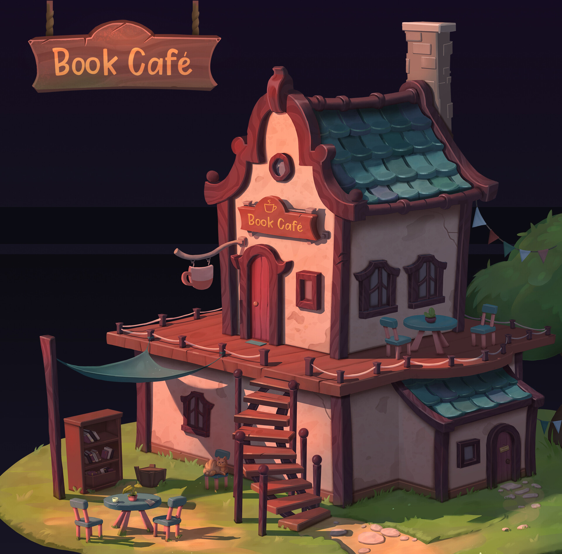 ArtStation - Book Cafe