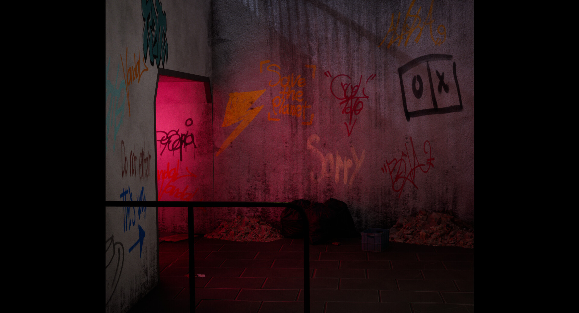 ArtStation - Red Alley / Lighting Study