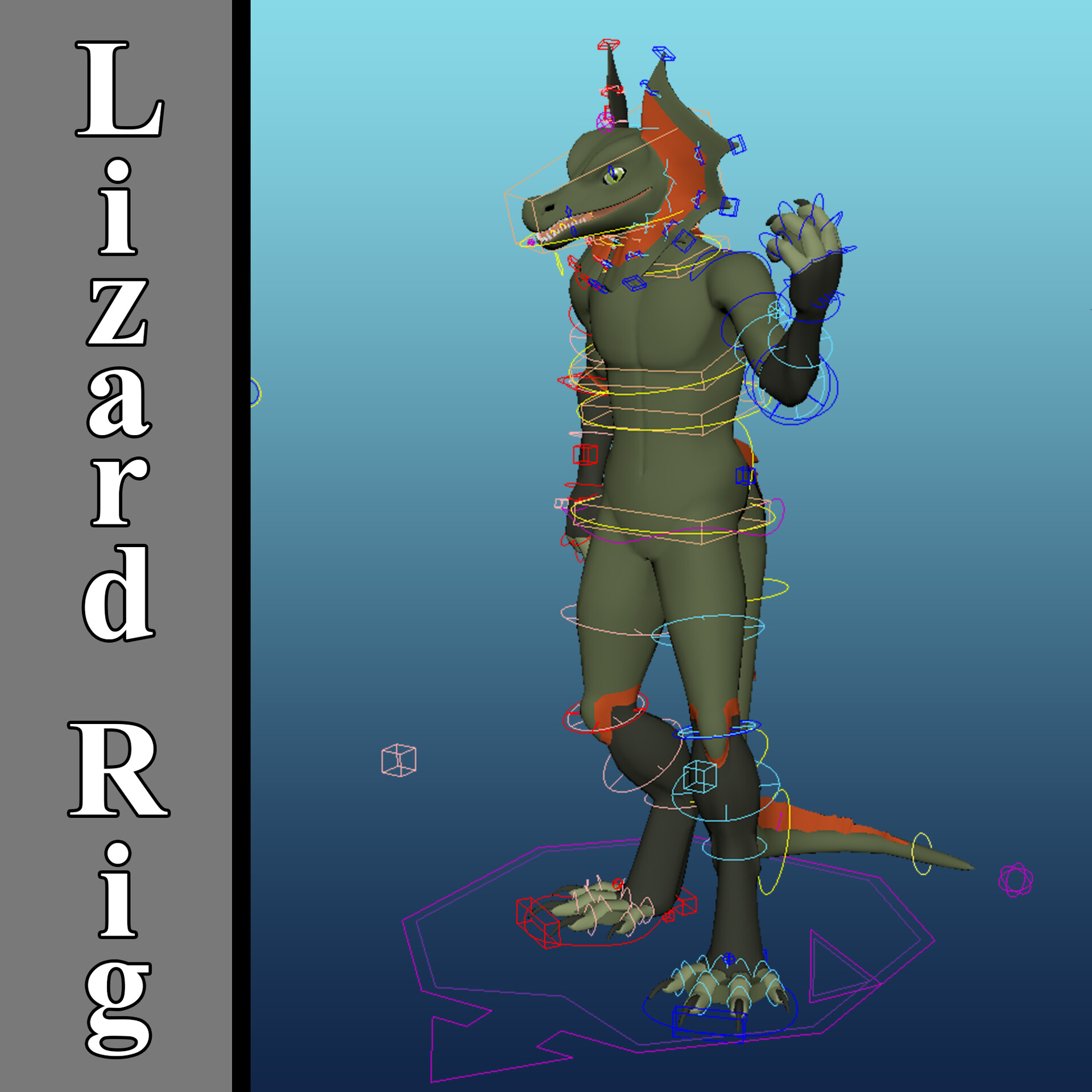 ArtStation - Biped Lizard Rig