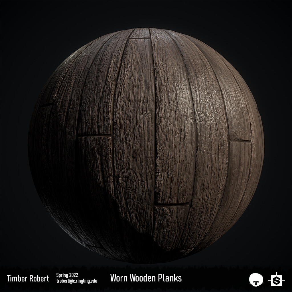 ArtStation - Worn Wood Planks Material