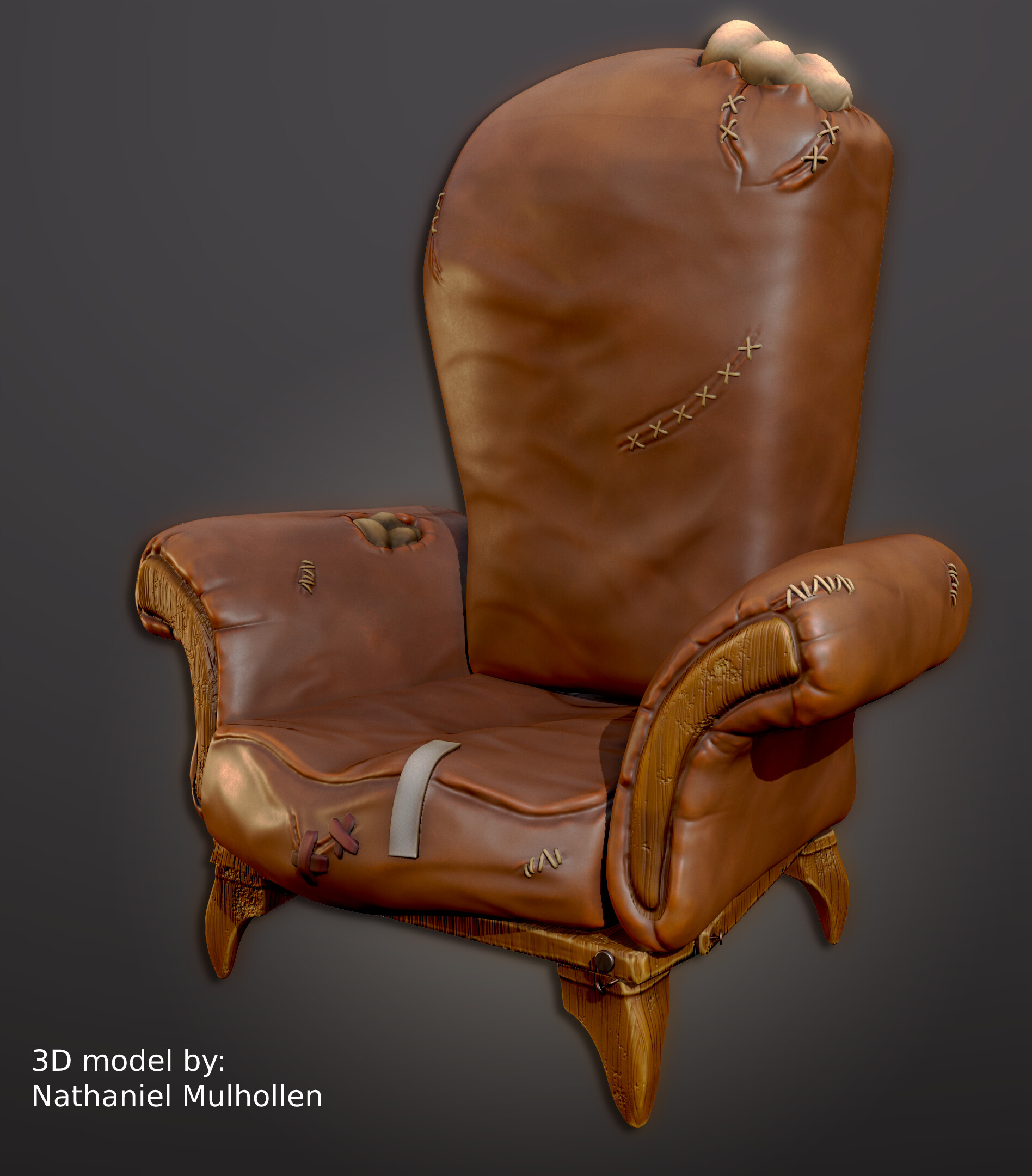 ArtStation - Stylized old leather chair