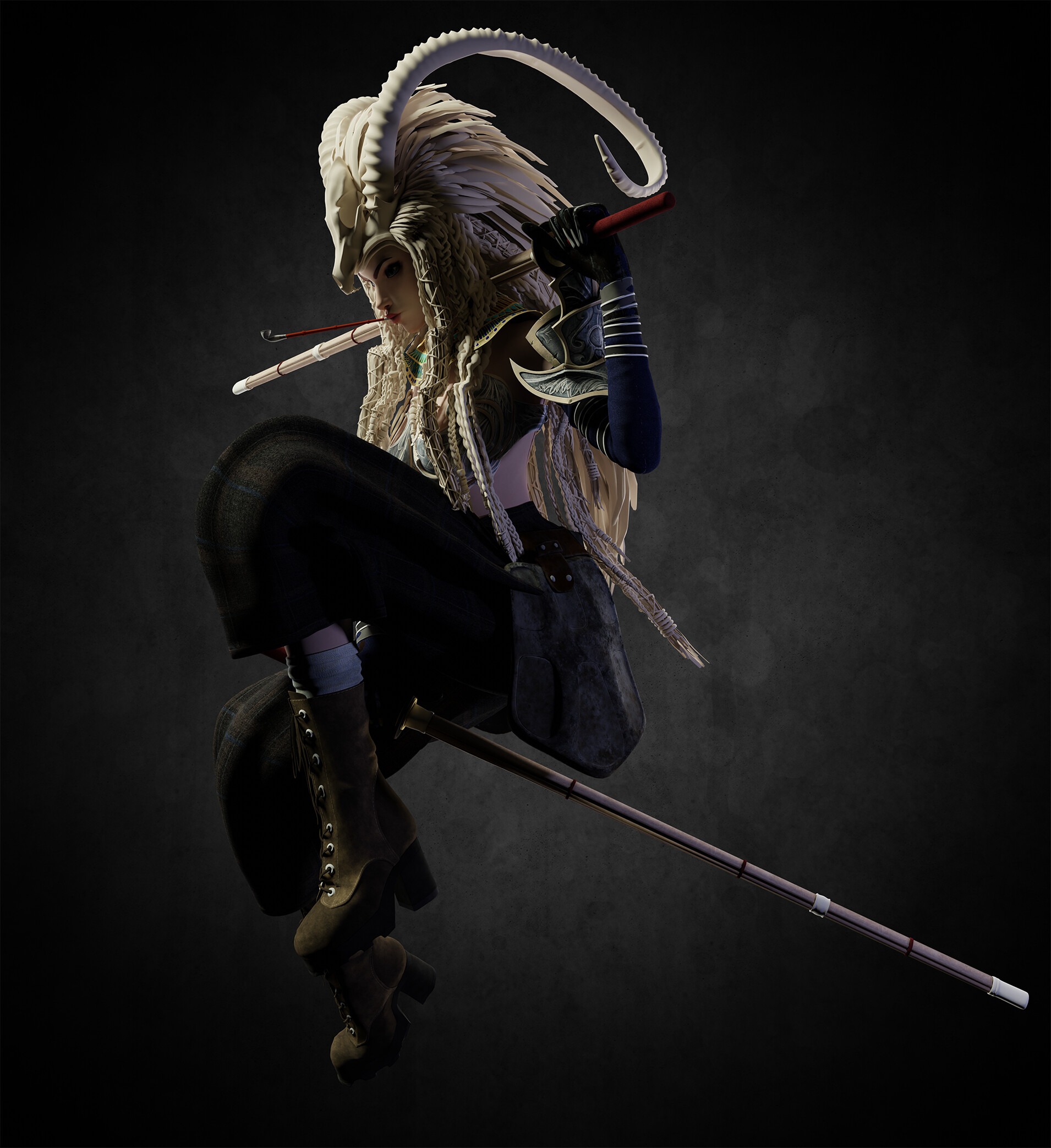 ArtStation - Nomadic woman warrior