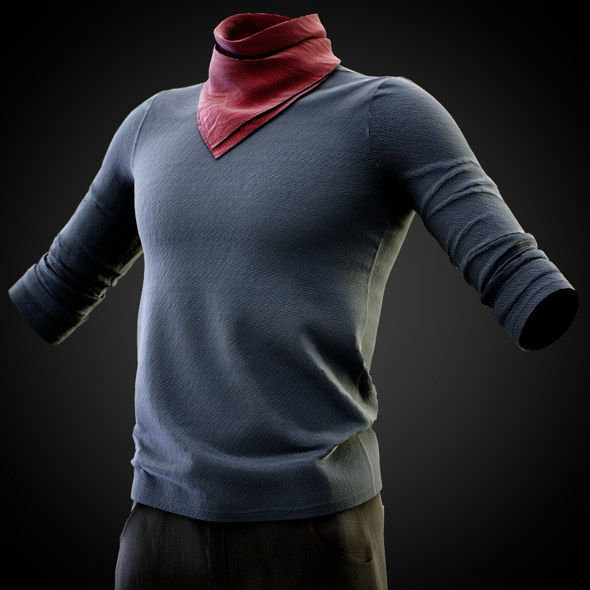 ArtStation - Low Poly Male Outfit 3D Model