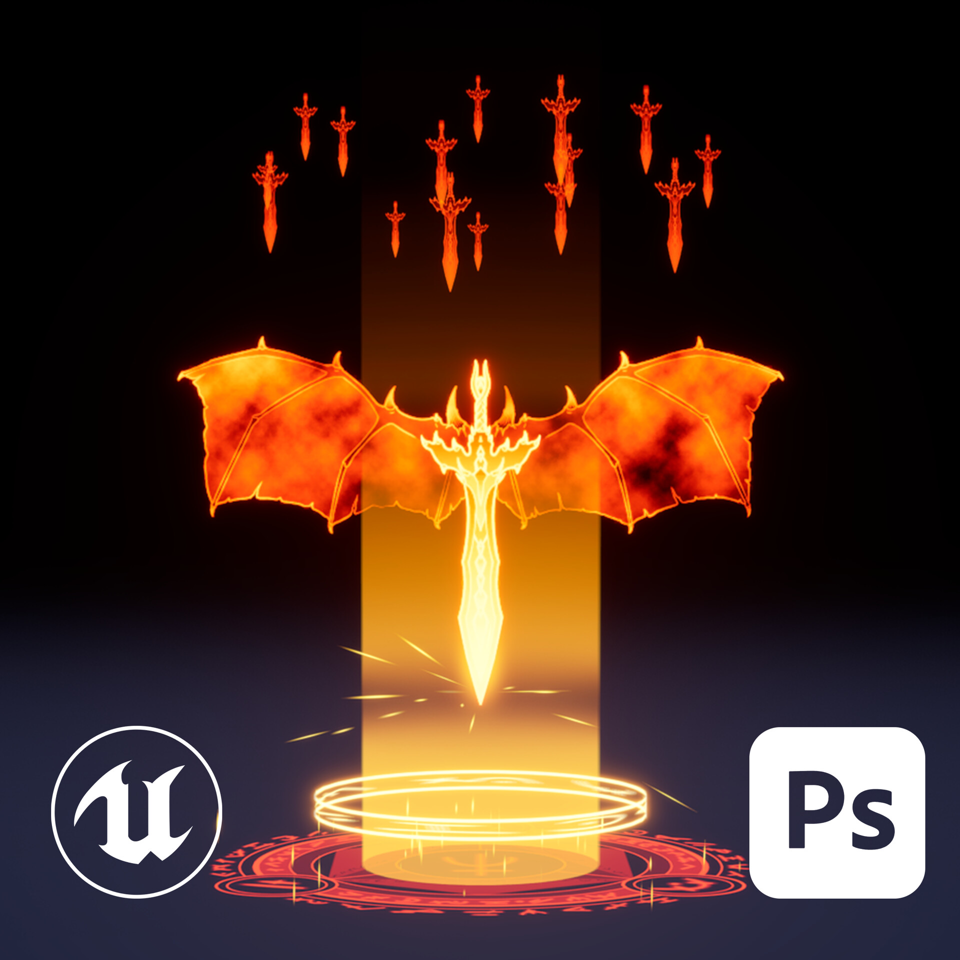 ArtStation - Demon Sword AoE Spell FX