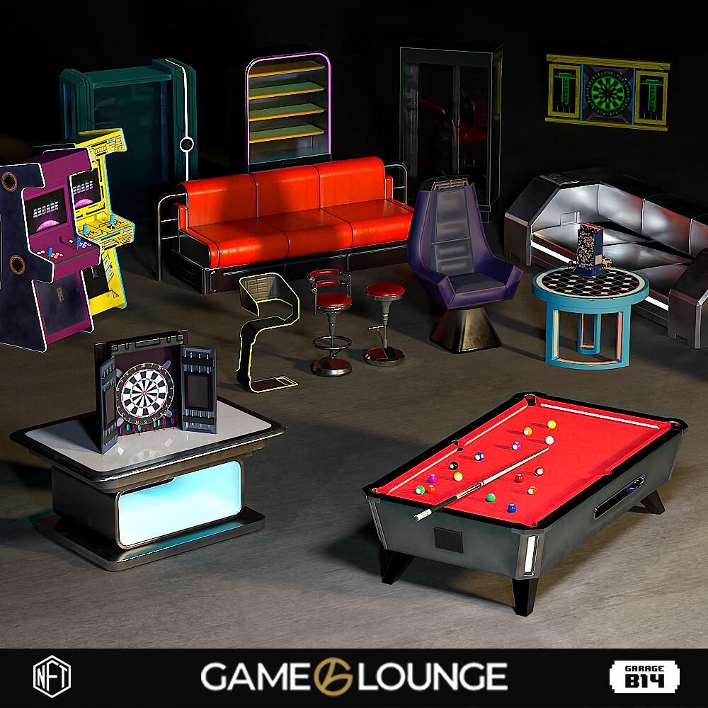 ArtStation - Game Lounge Assets - CyberPunk Set