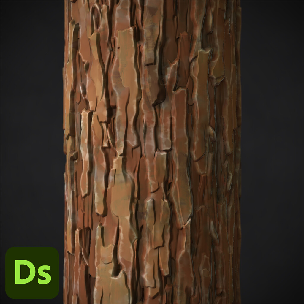 ArtStation - Stylized Cedar Bark - Substance 3D Designer