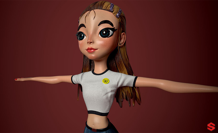 ArtStation - Zoe (Cartoon Character) (WIP)