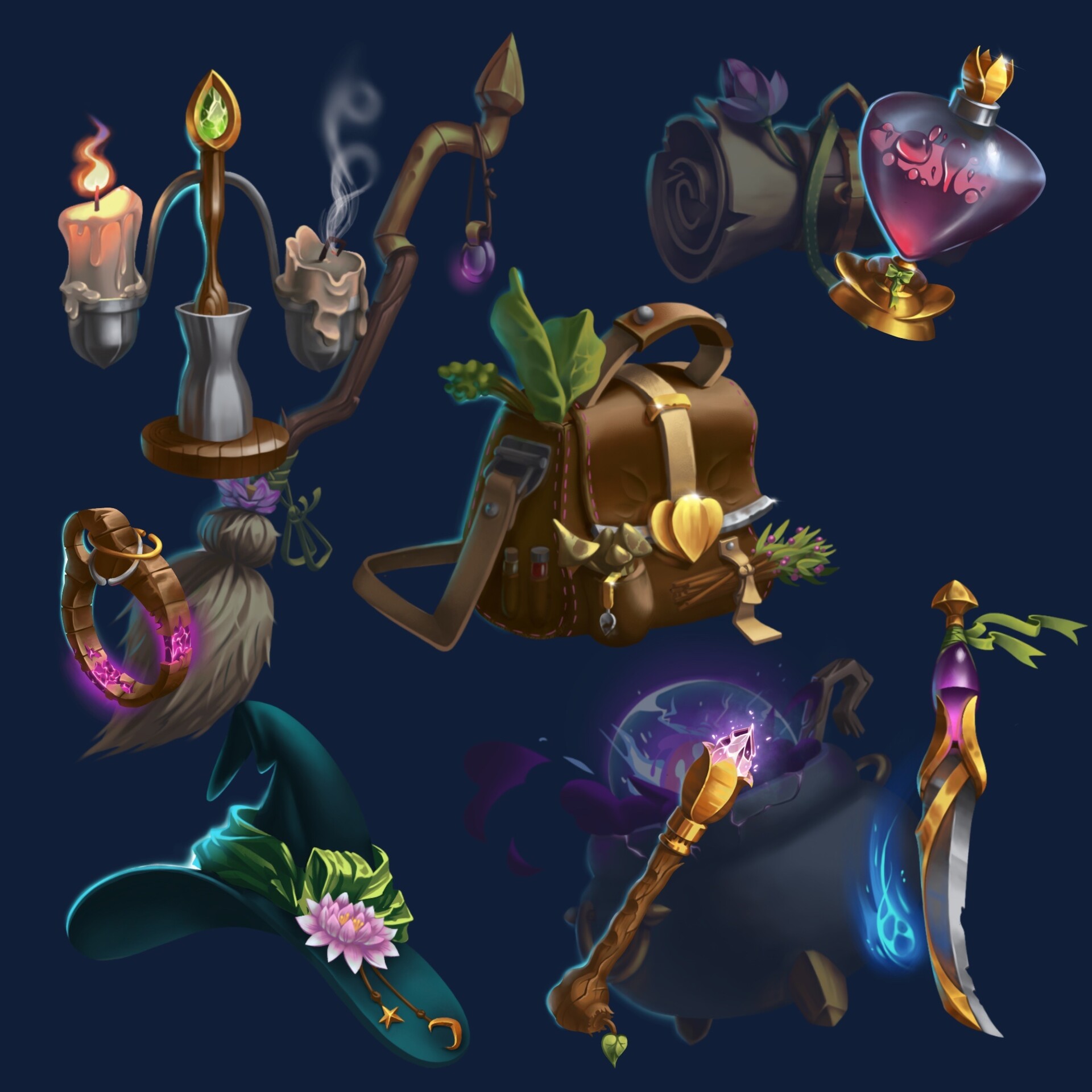 ArtStation - Lotus witch set