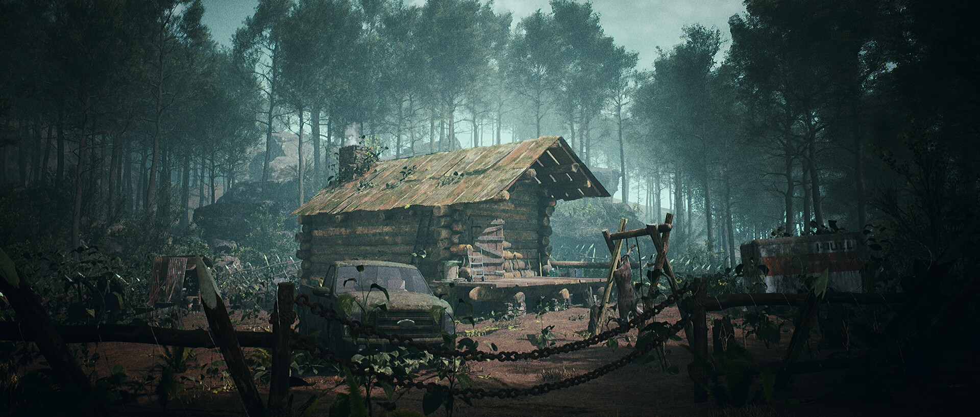ArtStation - Zombie Survivor's Cabin in the Woods