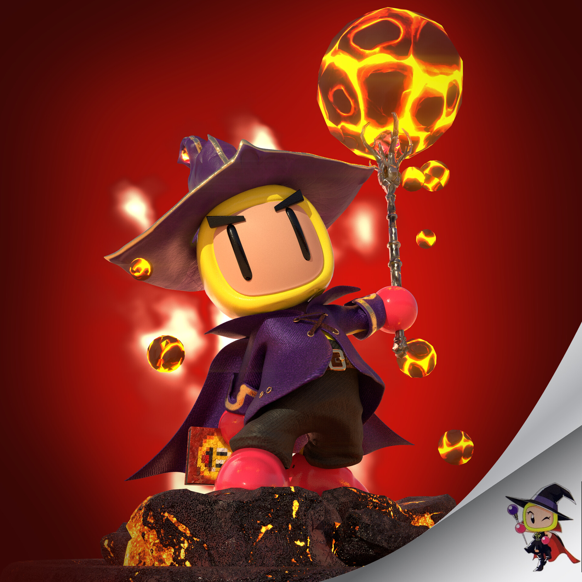 ArtStation - Bomberman Wizard - Bomberman Wars Remake