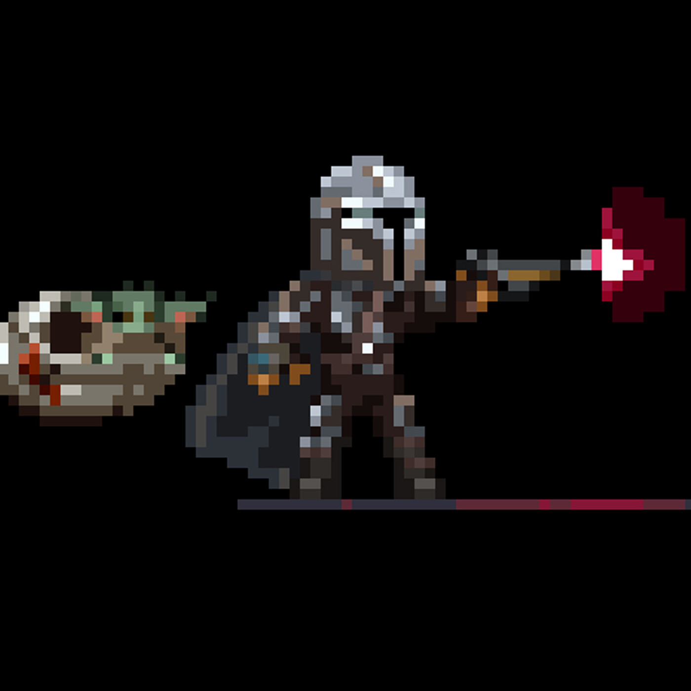 ArtStation - The Mandalorian & Baby Yoda (Pixel Art) (Fan Art)