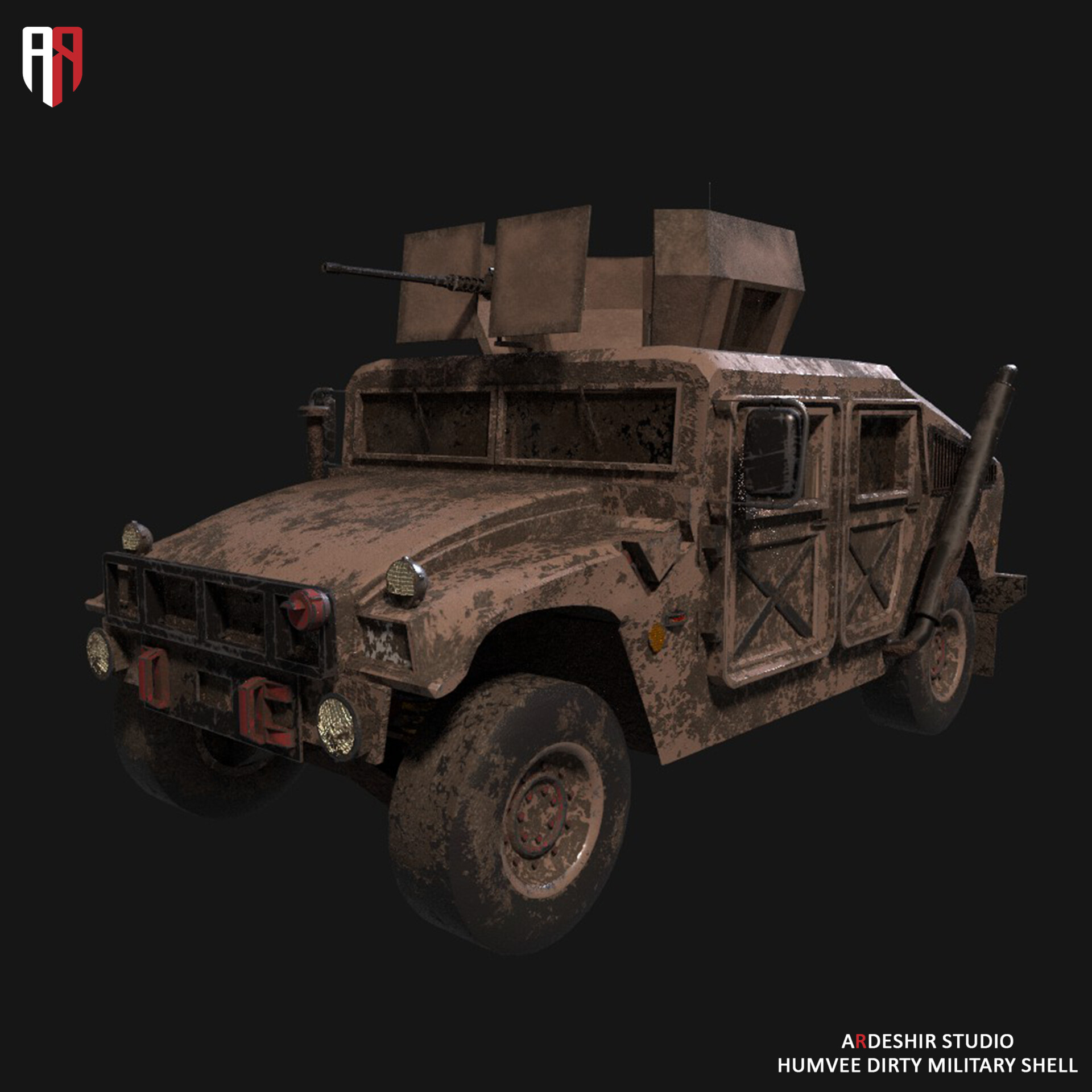 ArtStation - Humvee Dirty Military Shell (With Top Shield)