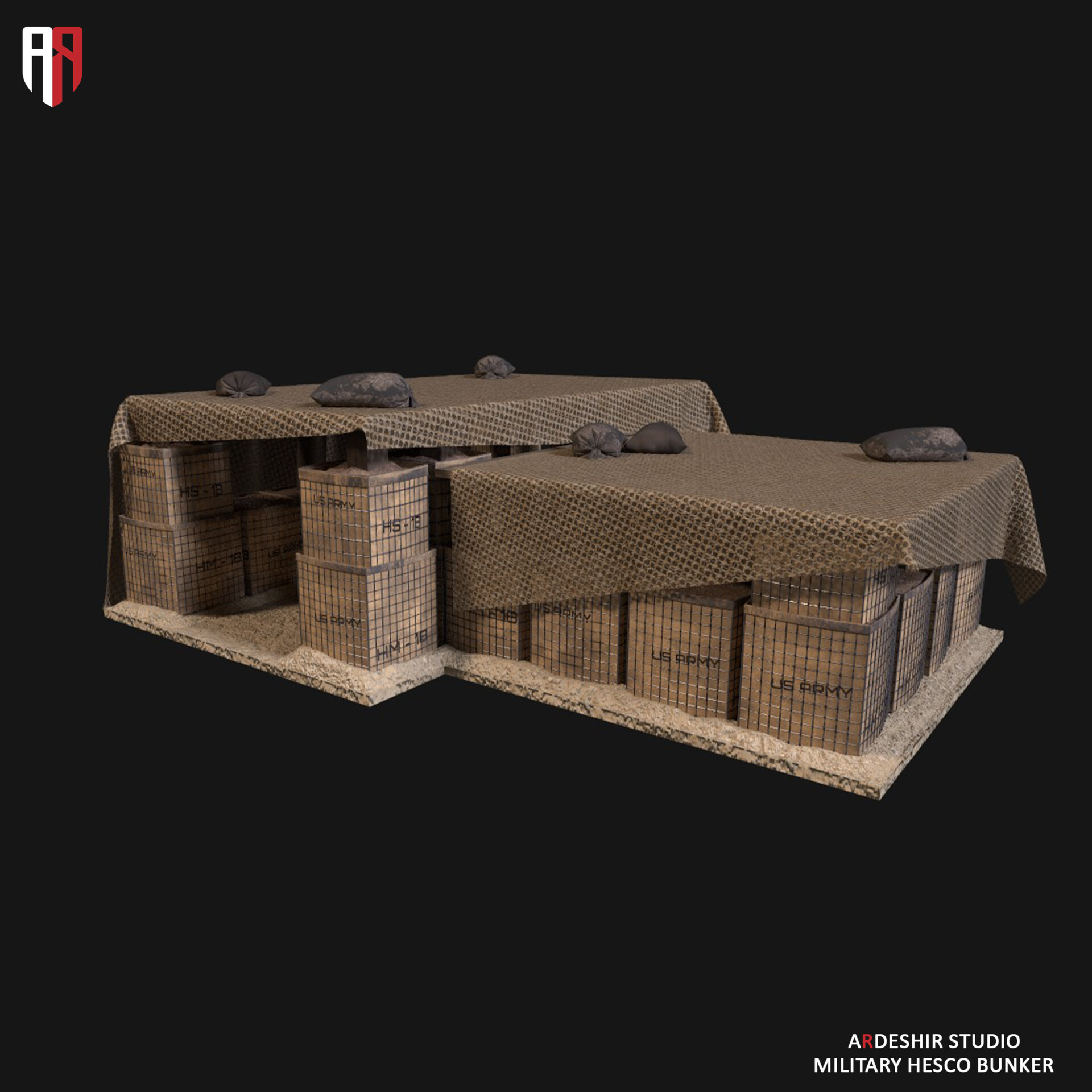 ArtStation - Military Hesco Bunker