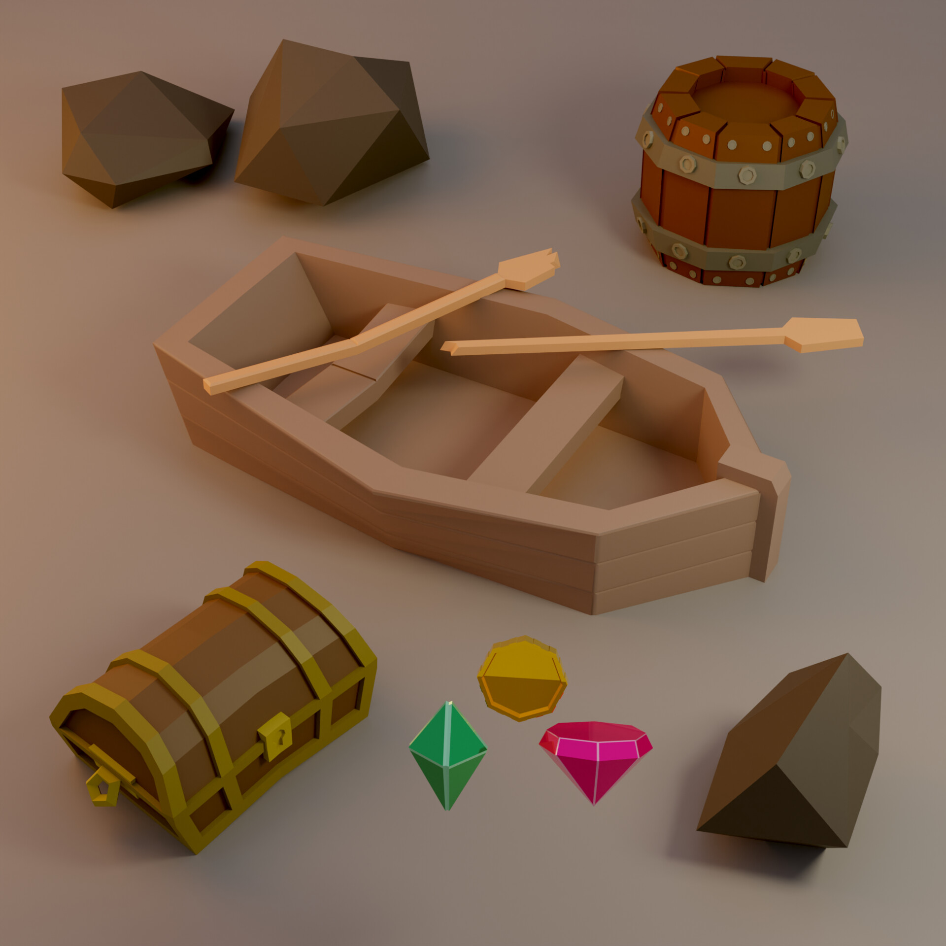 ArtStation - Low poly pirate scene