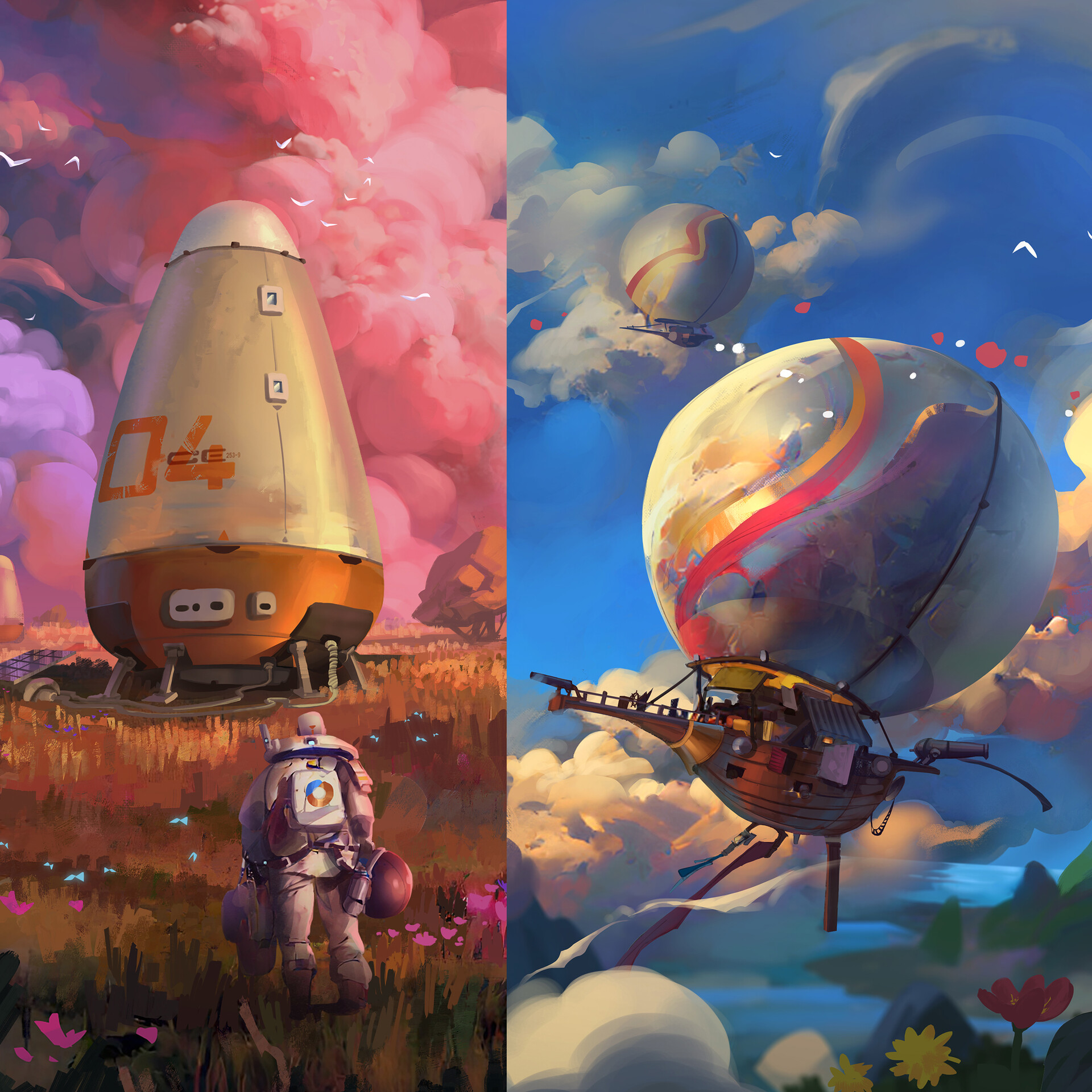 ArtStation - Fantasy World V - Flying to the clouds and stars
