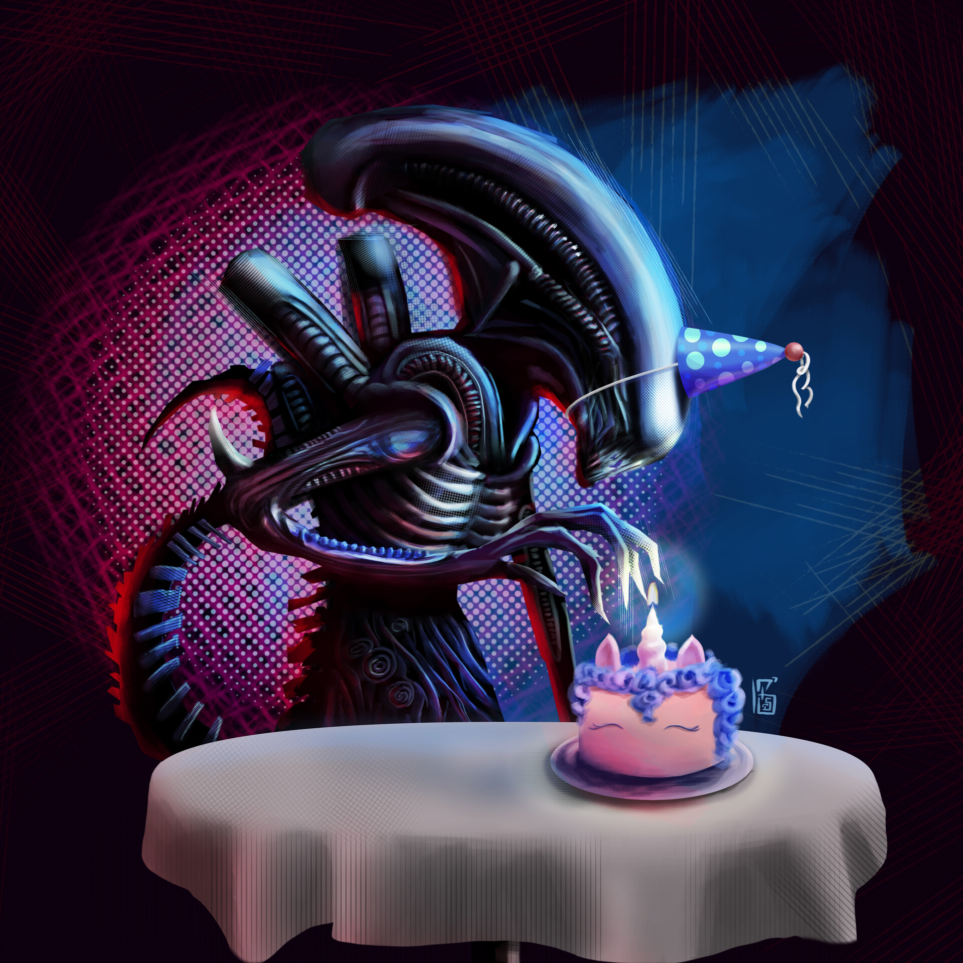 ArtStation - Alien with a birthday cake