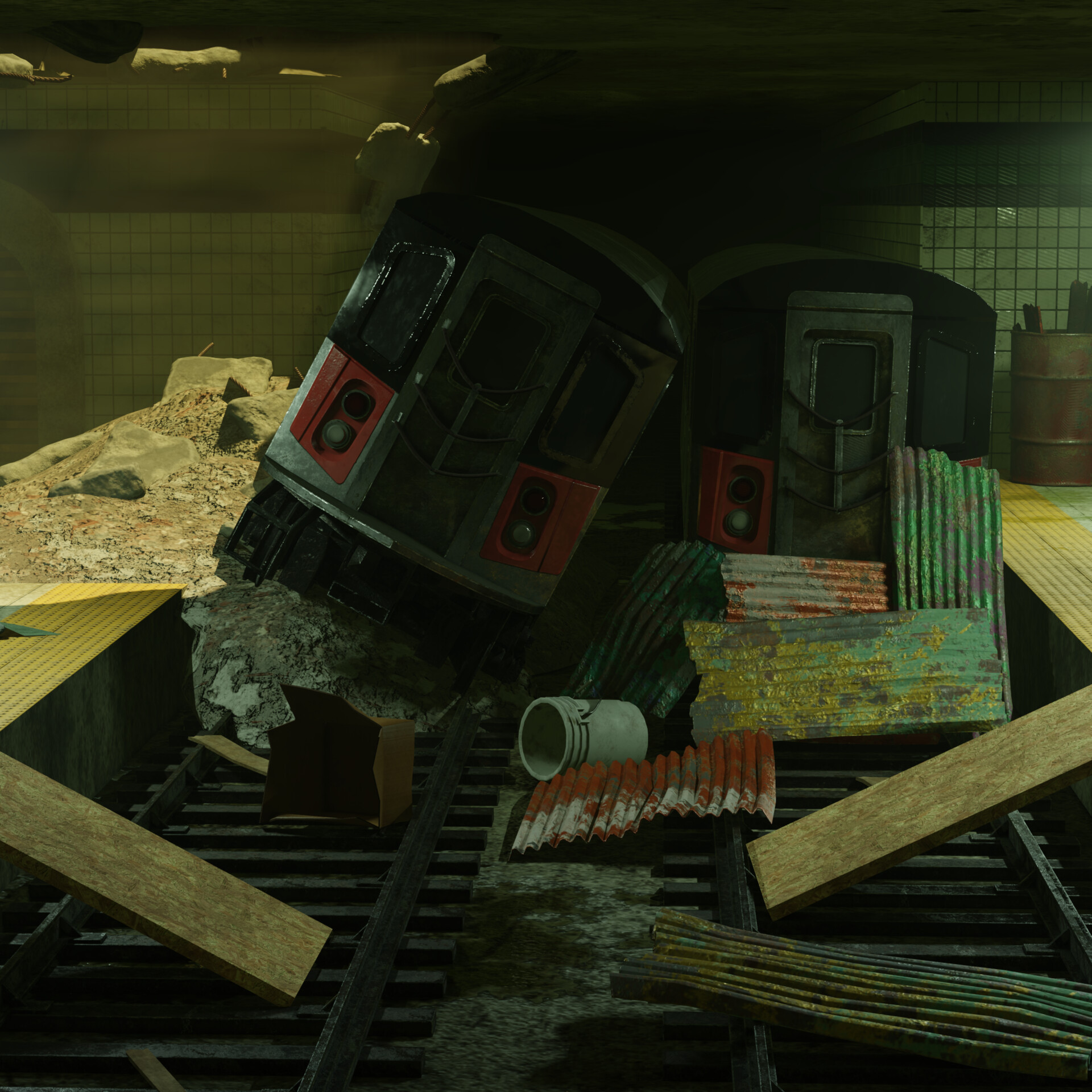 ArtStation - Post Apocalyptic Subway