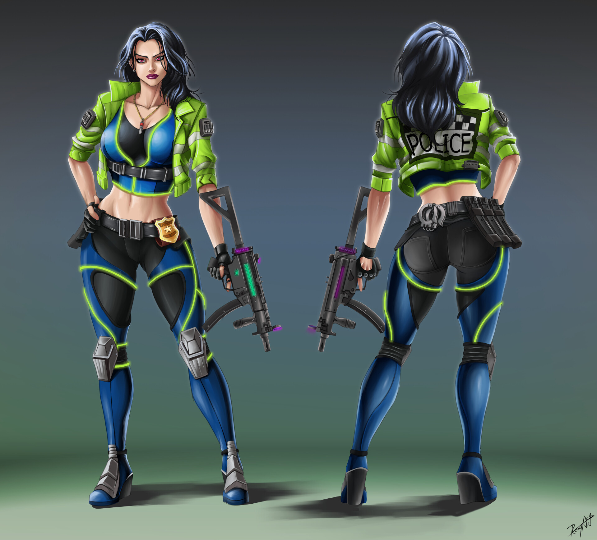 ArtStation - Cyberpunk Police Character Design - Commission