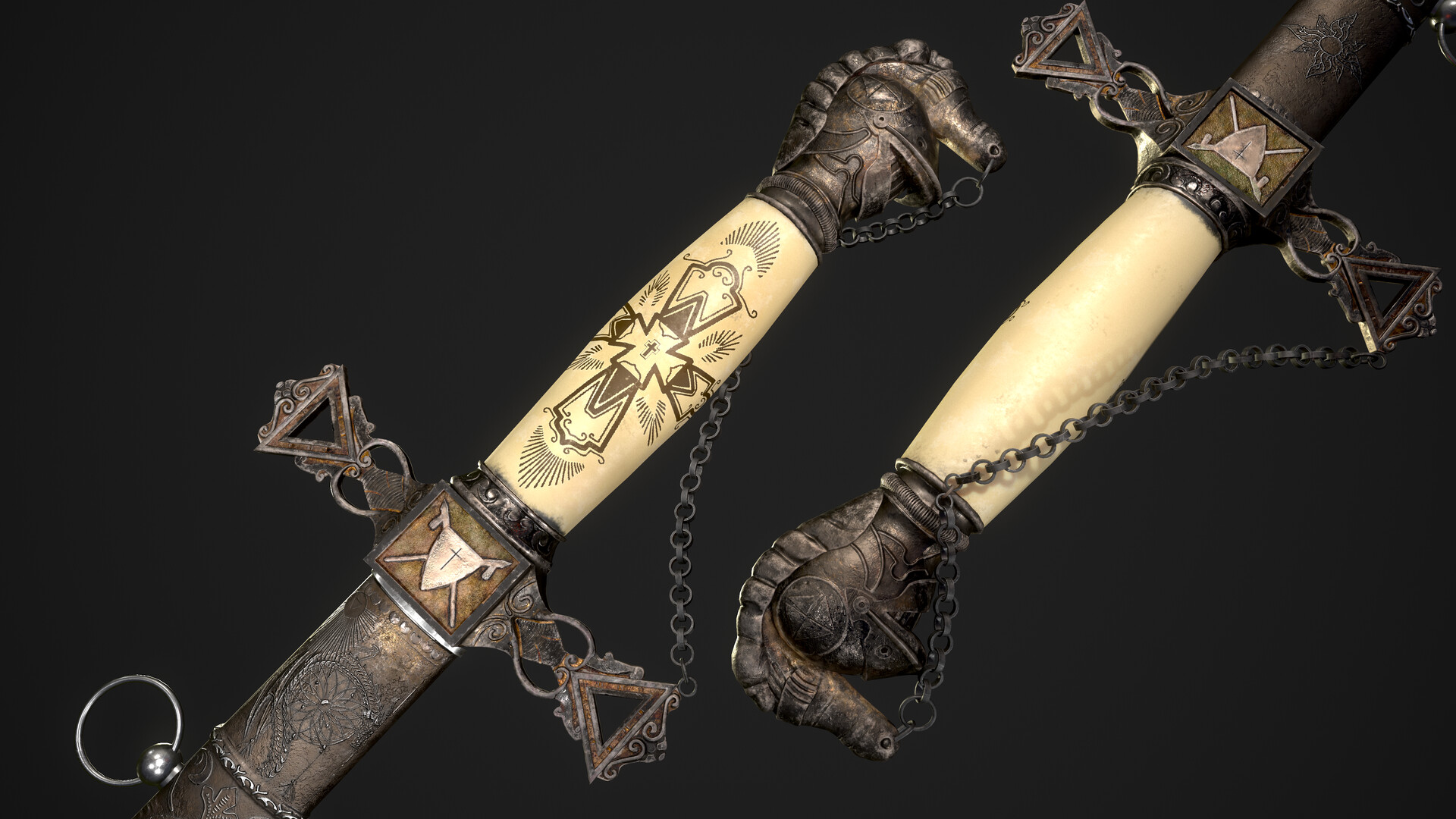 ArtStation - Antique Knights Templar Sword(Real Time)