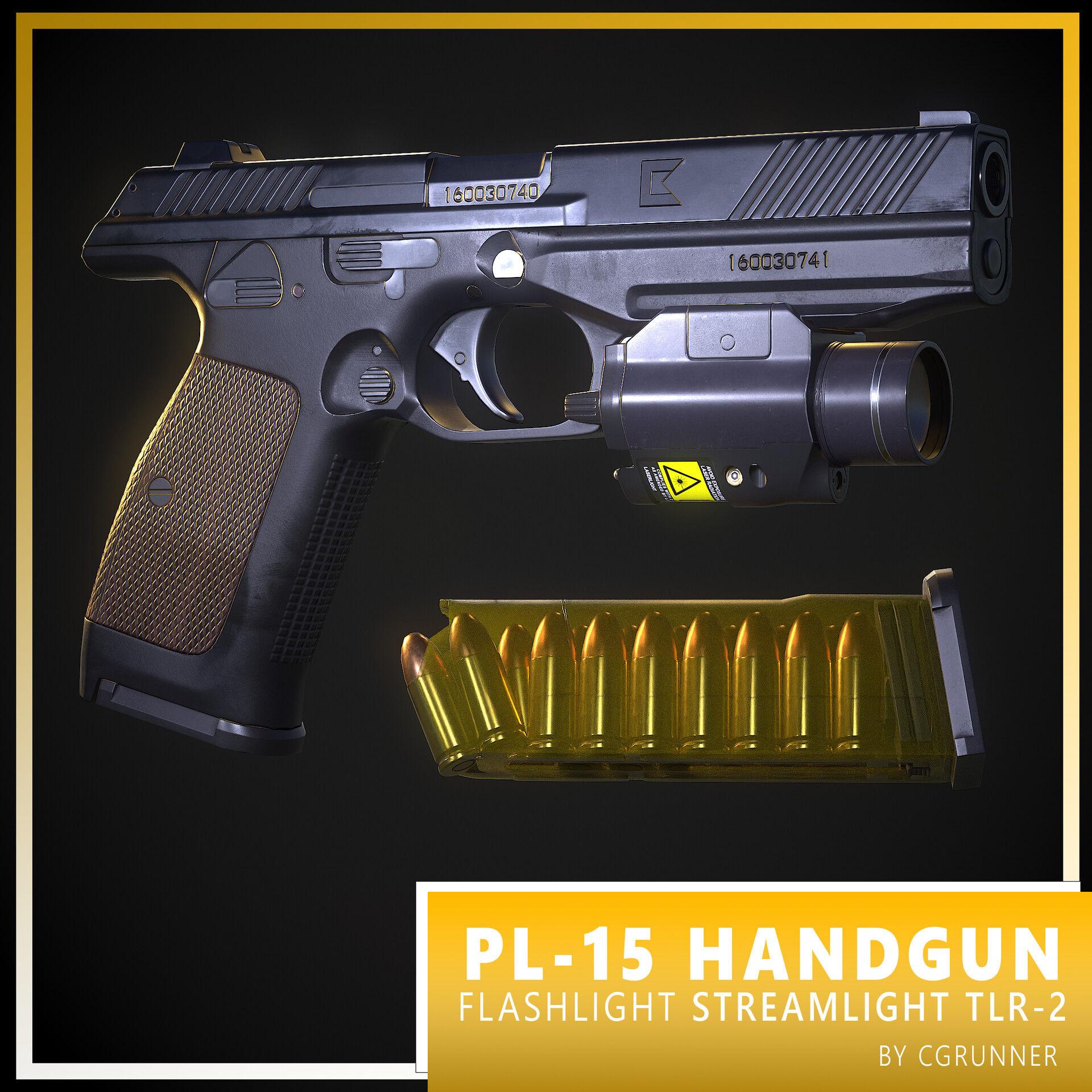 ArtStation - PL-15 HANDGUN with TLR-2 FLASHLIGHT
