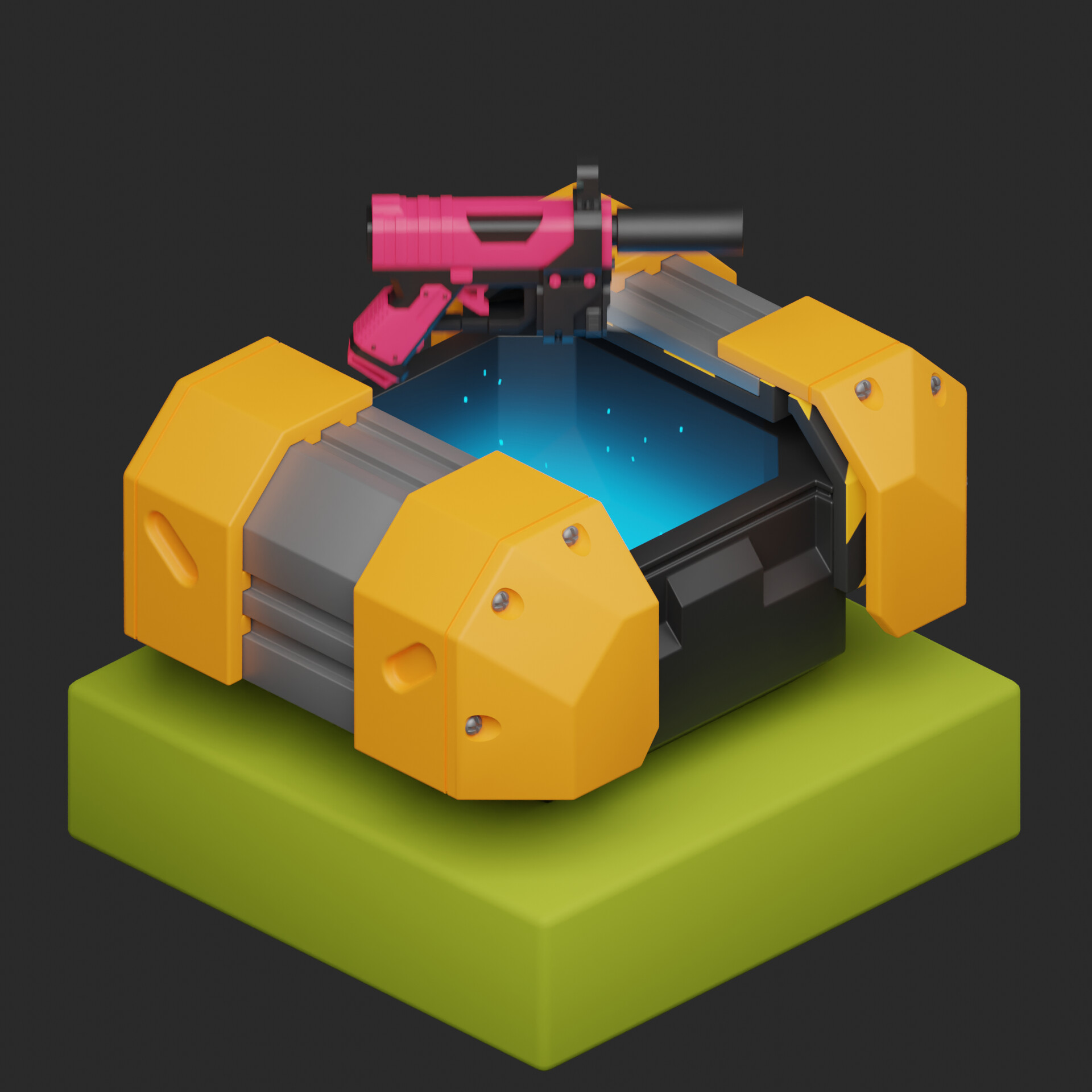 ArtStation - Stylized lootbox animation and pistol