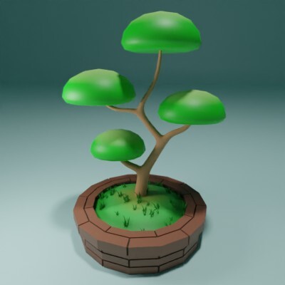 ArtStation - Low Poly Tree 4, Bonsai Tree