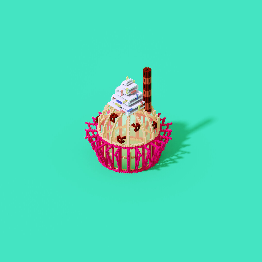 ArtStation - Voxel Cupcake