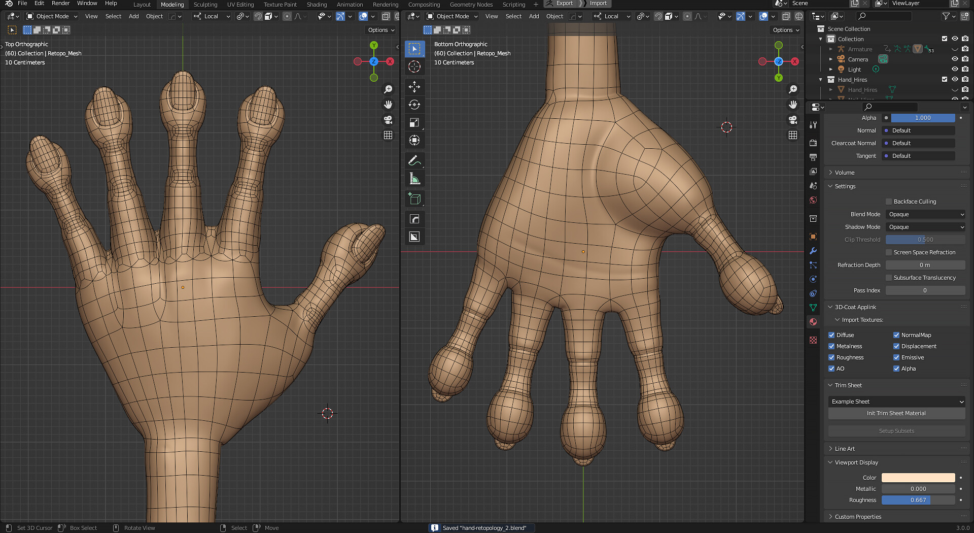 ArtStation - Stylized Hand Retopology in Blender