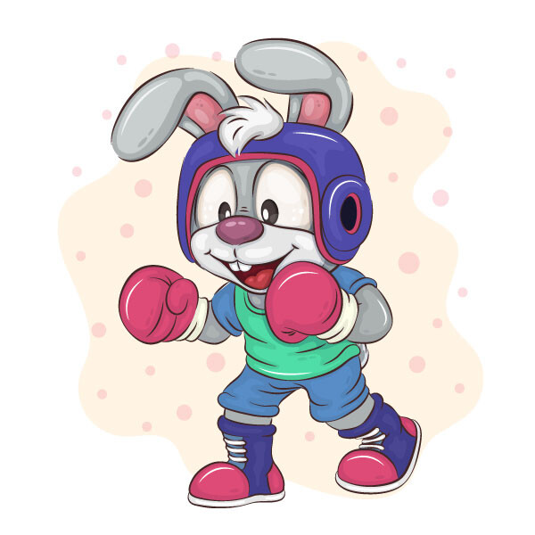 ArtStation - Cartoon Bunny Boxer.