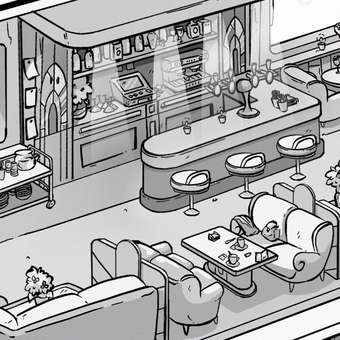 ArtStation - Train's bar - Set Design