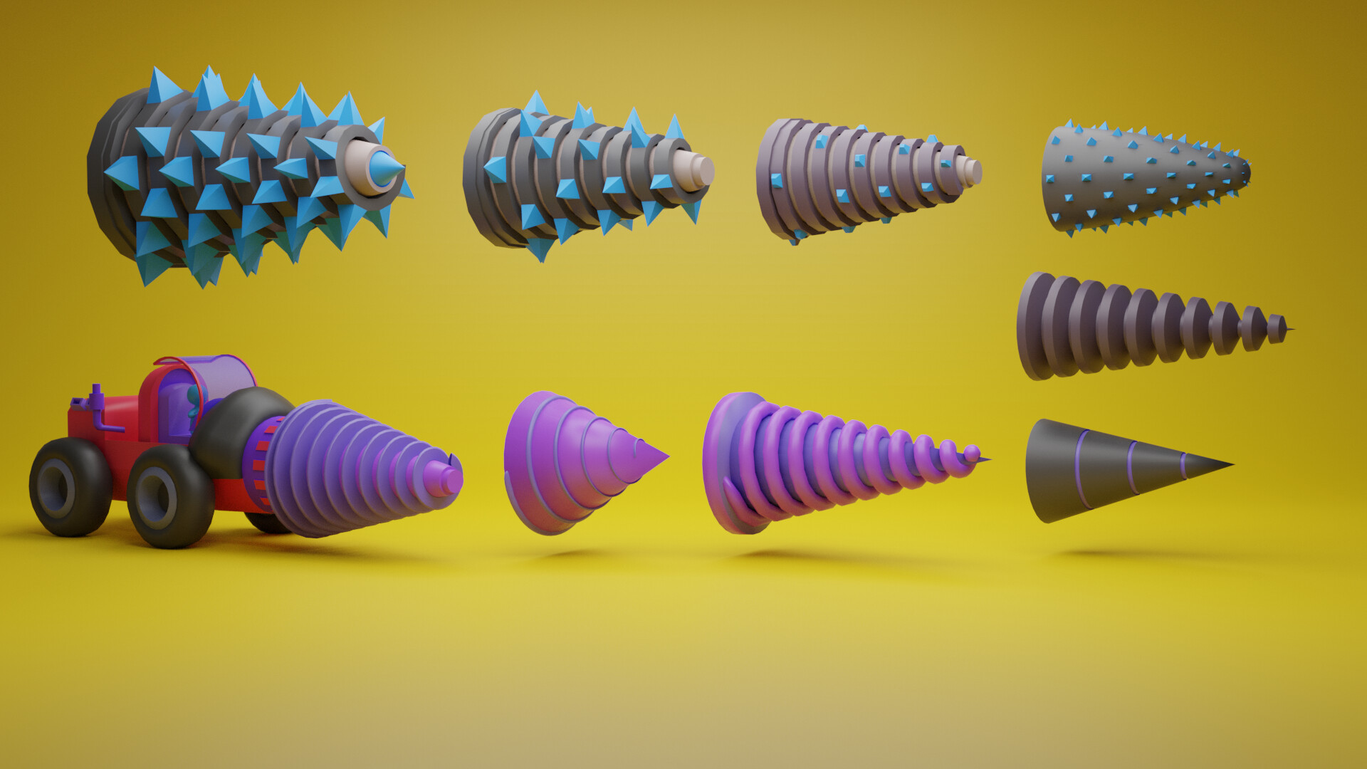 ArtStation - Drill Car and Drills