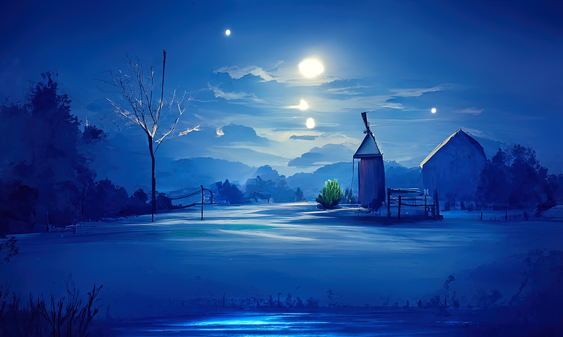 ArtStation - A quiet night in the countryside