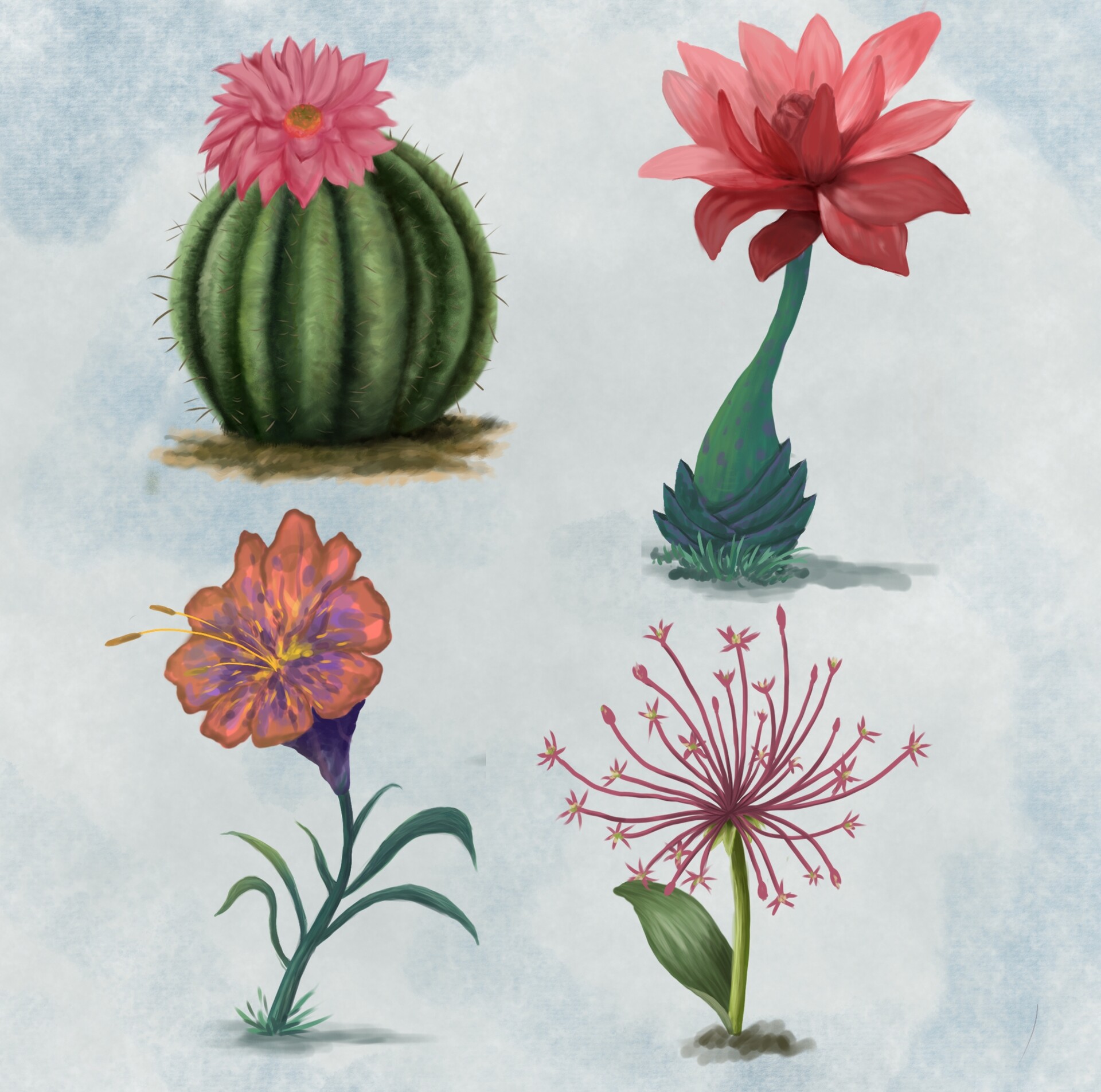 ArtStation - Fantasy flower and plant designs