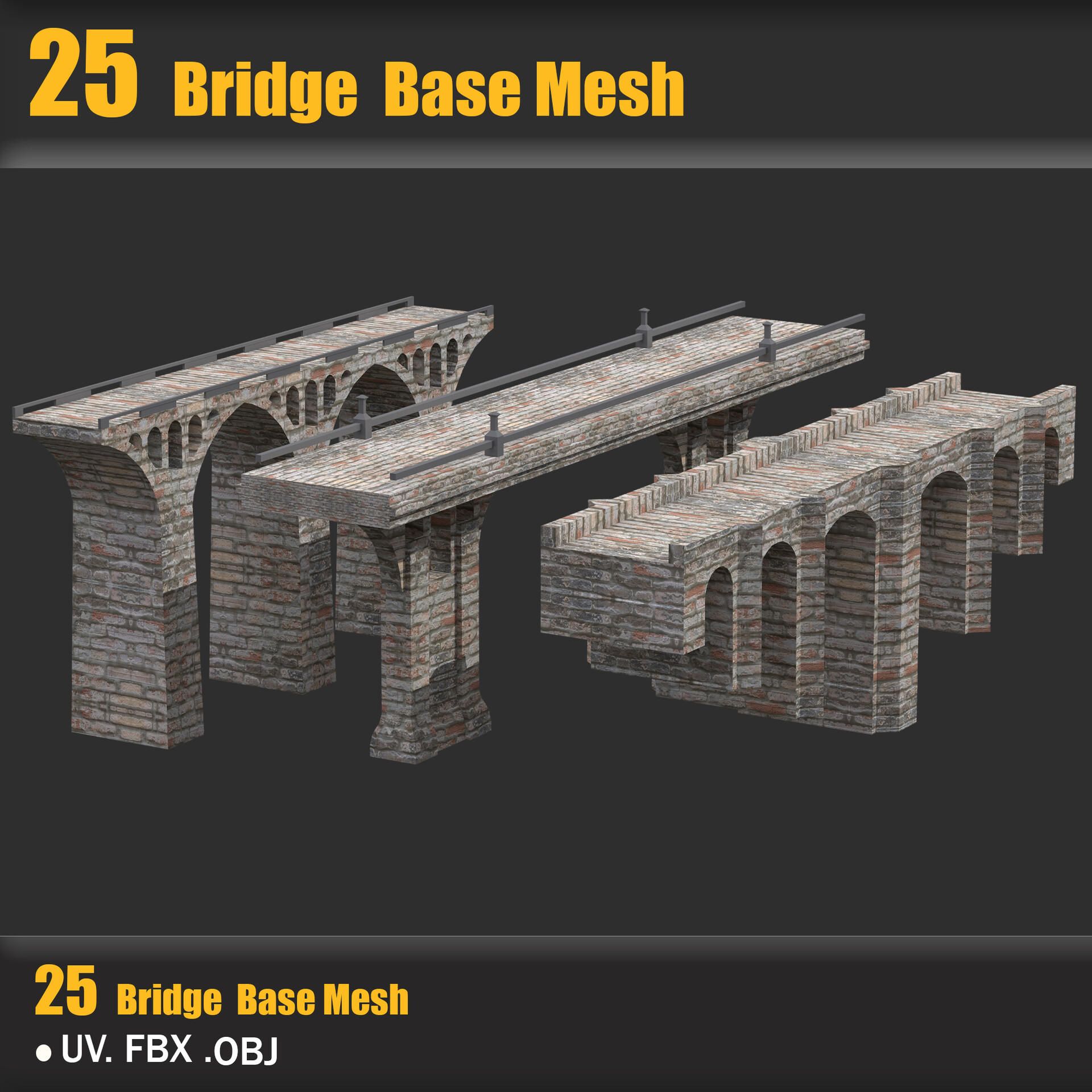 ArtStation - 25 Bridge Base Mesh