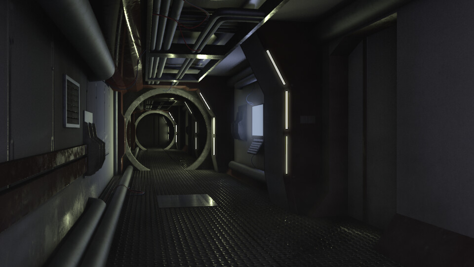ArtStation - SPACE STATION CORRIDOR