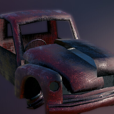 ArtStation - Lowpoly Ruined Car