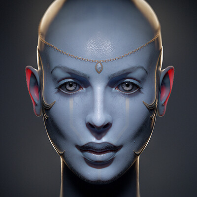 ArtStation - Blue Girl Portrait