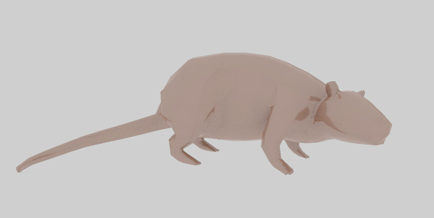 ArtStation - 3D Model Rat Animation + Rig