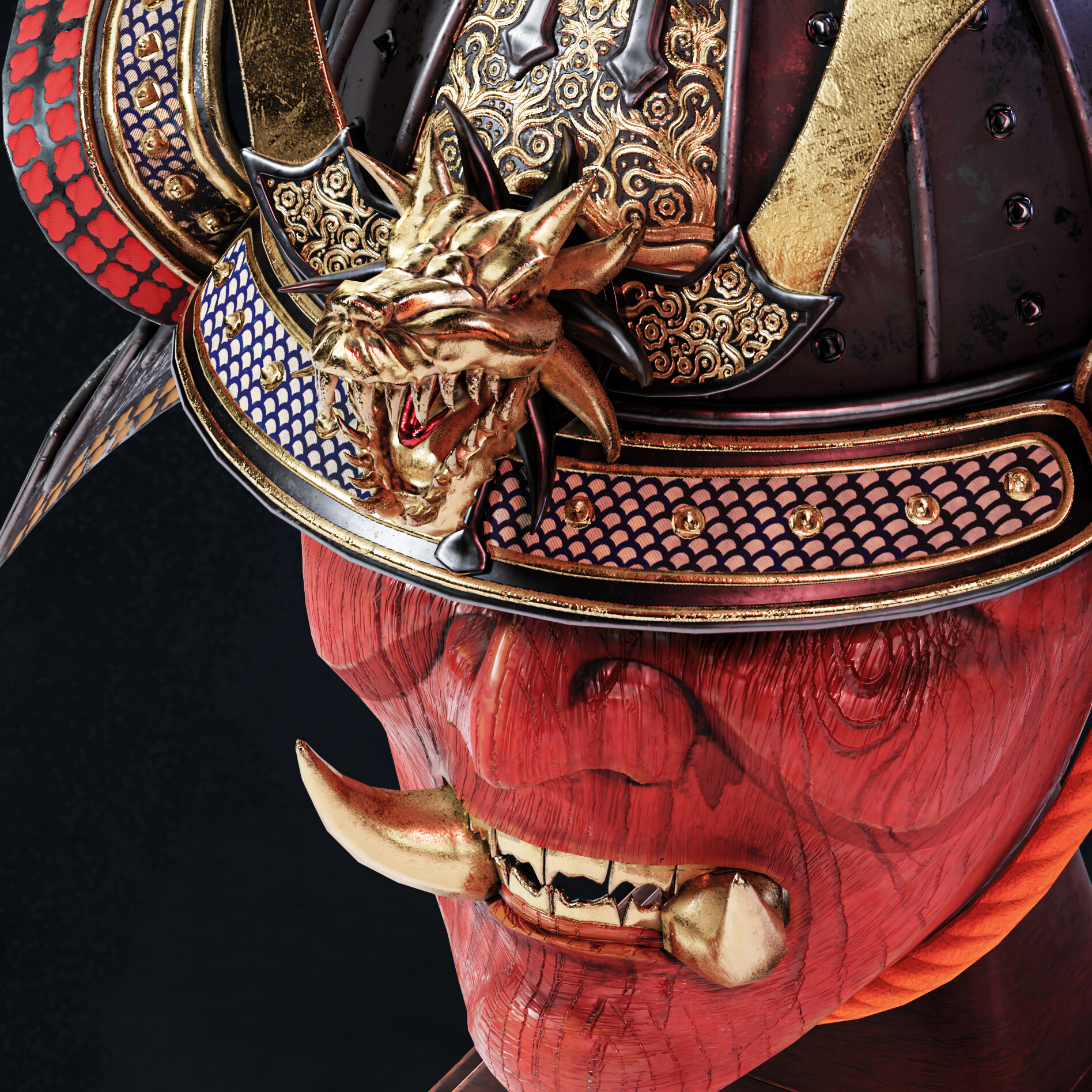ArtStation - Samurai Helmet | Realtime | Blender