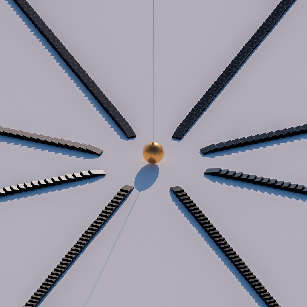 ArtStation - Dominoes falling Animation🀄️