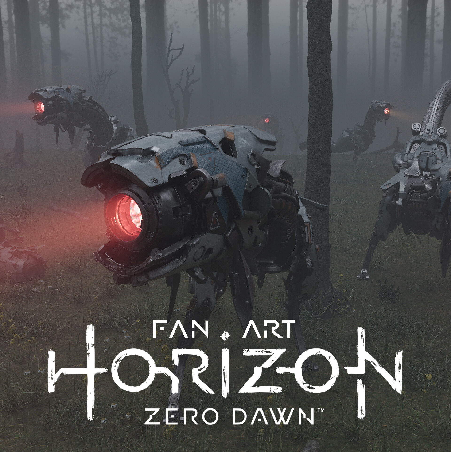 ArtStation - Horizon Zerodawn - Watcher fan art(fog version)