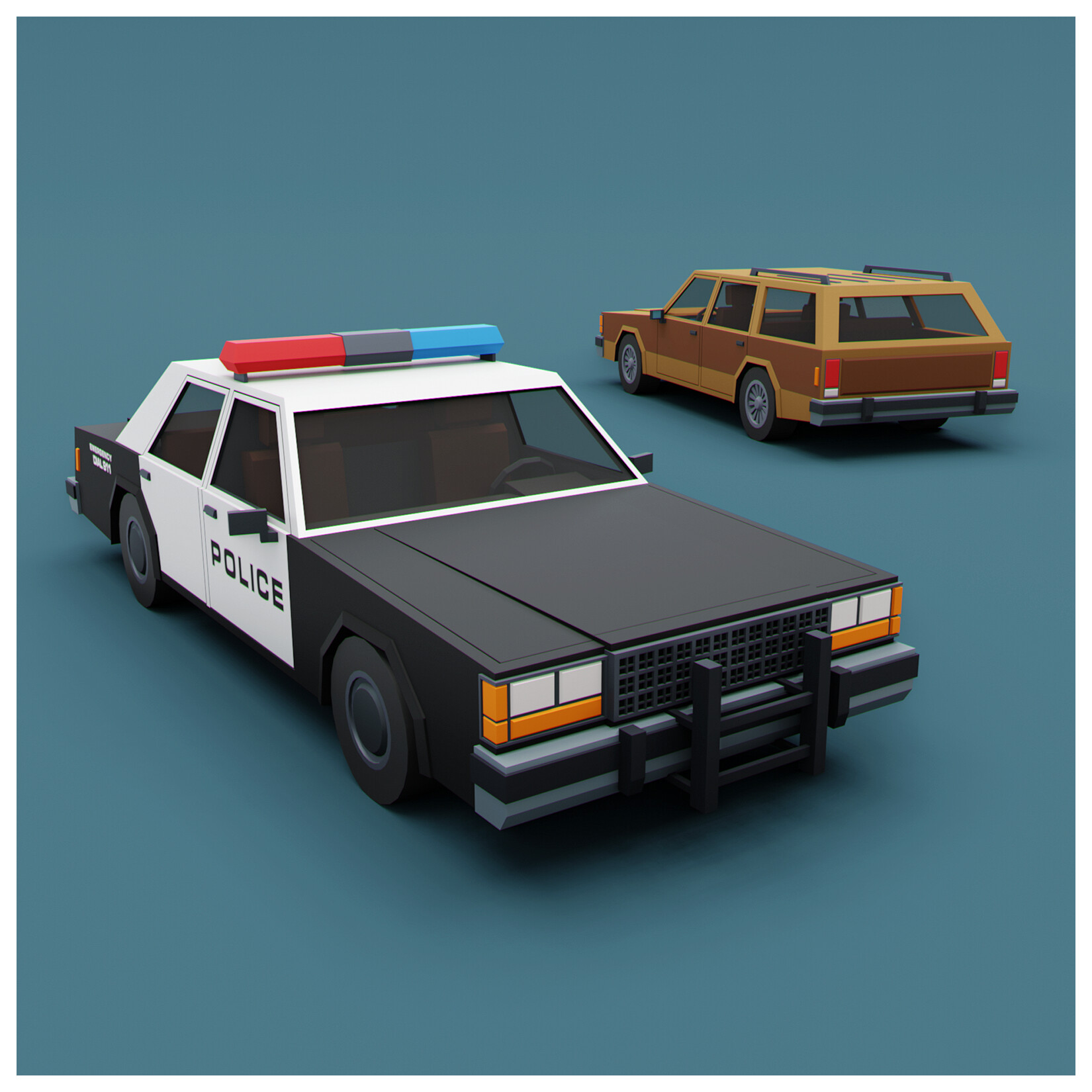 ArtStation - Low Poly Ford Crown Victoria 80s