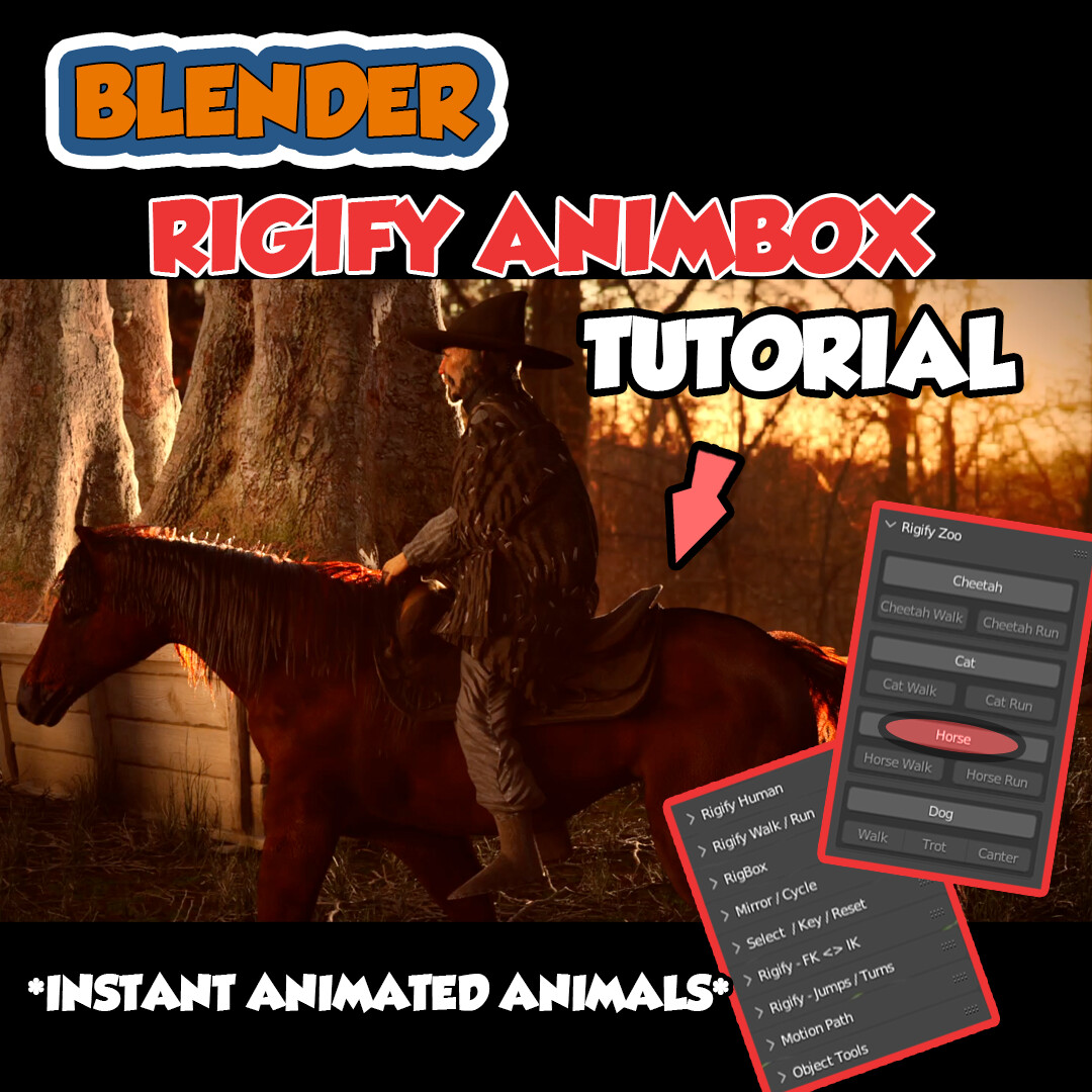 GarageFarm.NET Render Farm - Create an instant animated horse in Blender with RIGIFY ANIMBOX