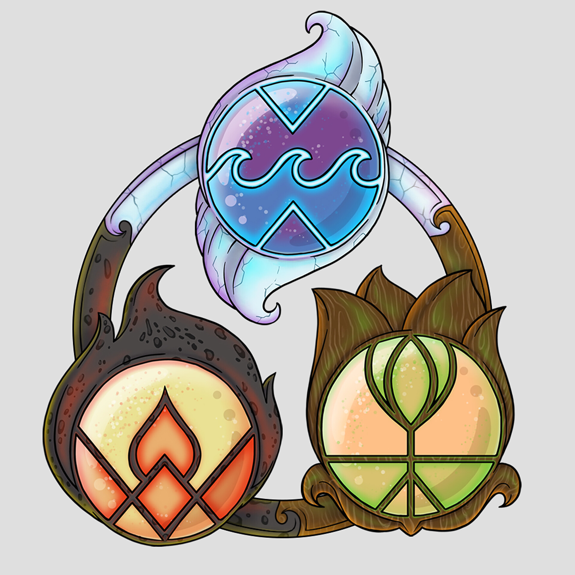 ArtStation - Totems: Fire, Water, Ground