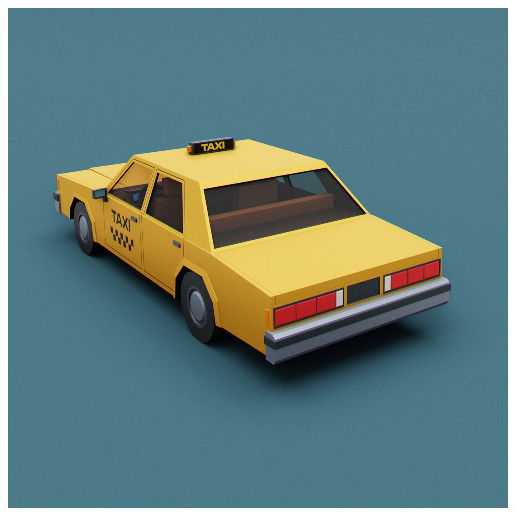 ArtStation - Stylized Yellow Taxi 80s