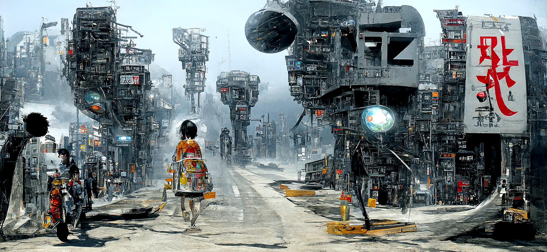 ArtStation - Japanese Science-Fiction Streets, with Disco Diffusion