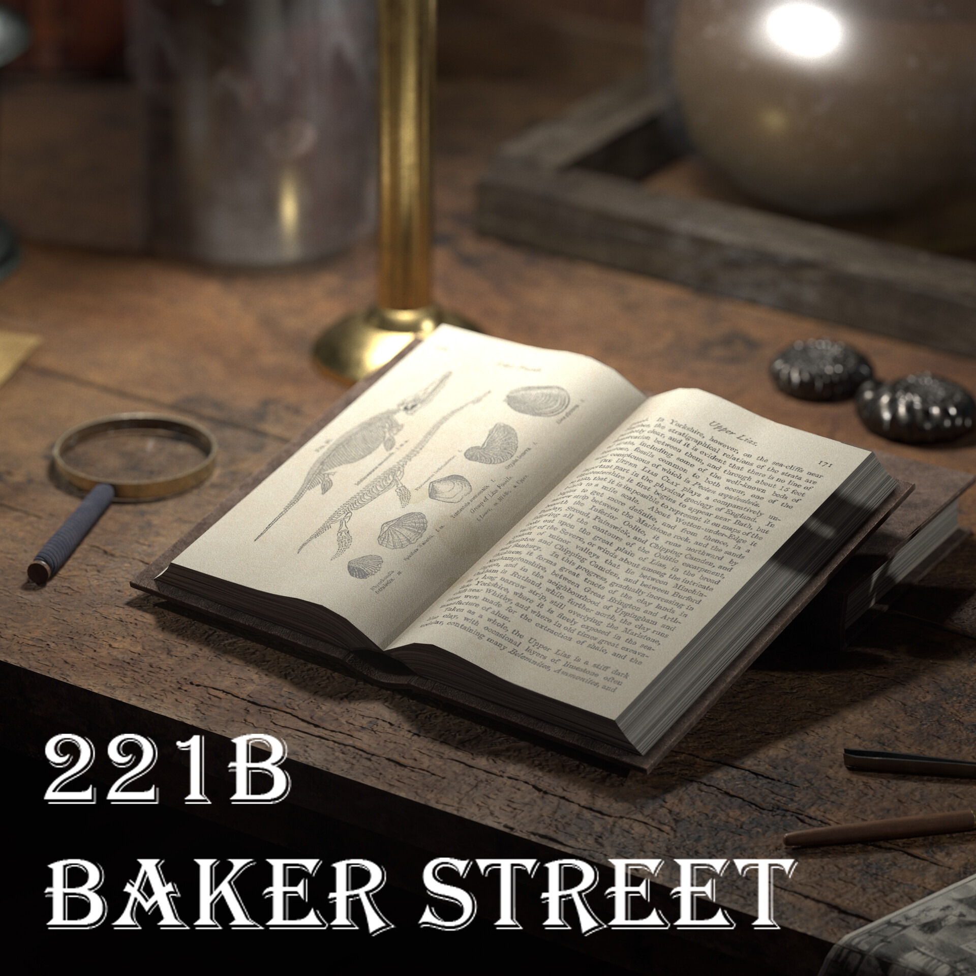 ArtStation - 221B Baker Street Isometric Room