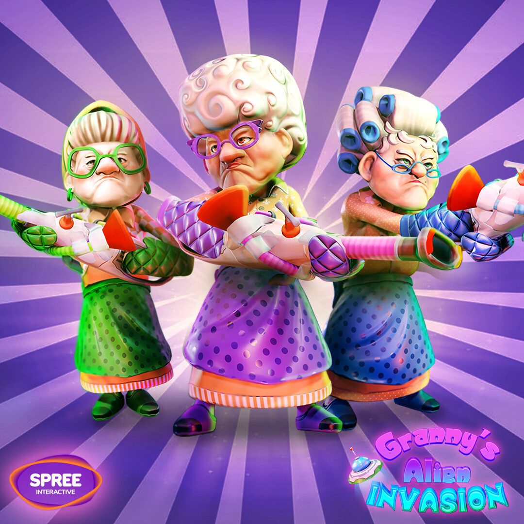 ArtStation - Game Characters for 'Granny's Alien Invasion'